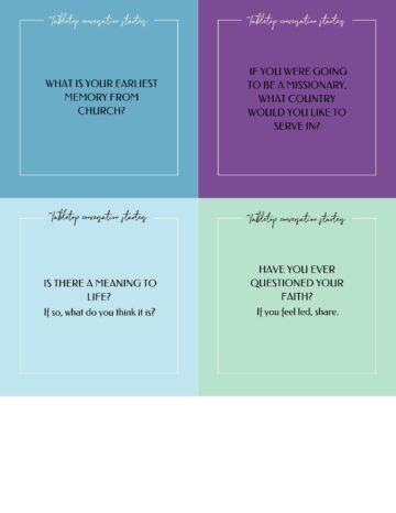 FREE Christian Printable Conversation Cards | Healing Home