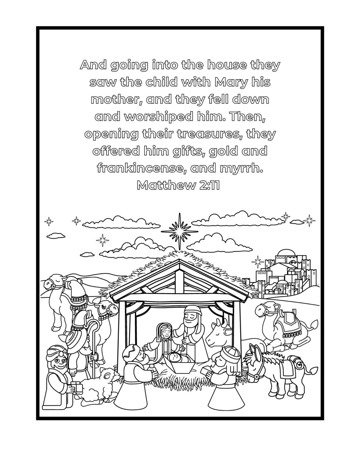 15+ Free Christian Christmas Coloring Pages with Bible Verses | Healing ...