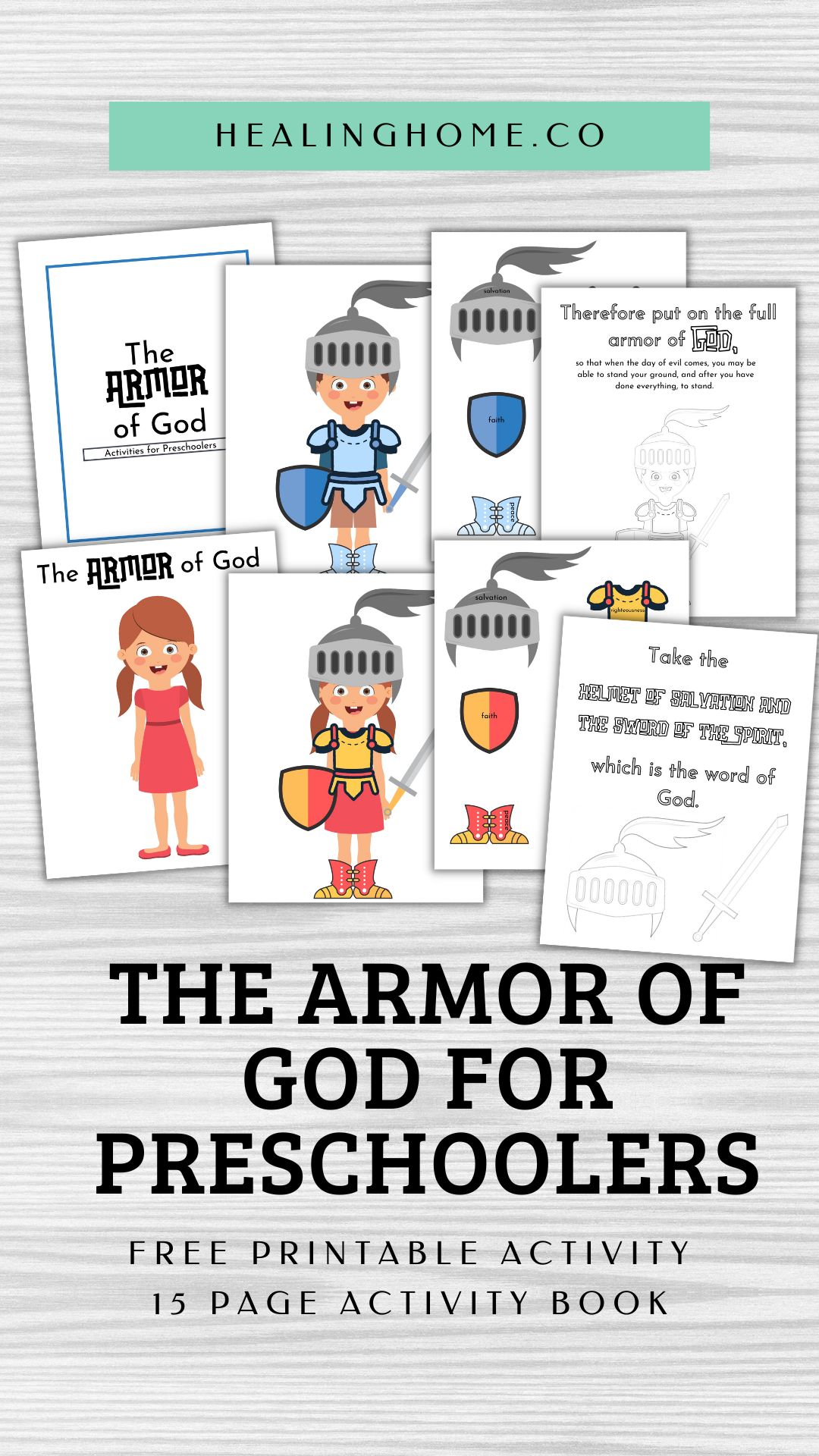 The Armor of God for Preschoolers - FREE Printable Activities | Healing ...