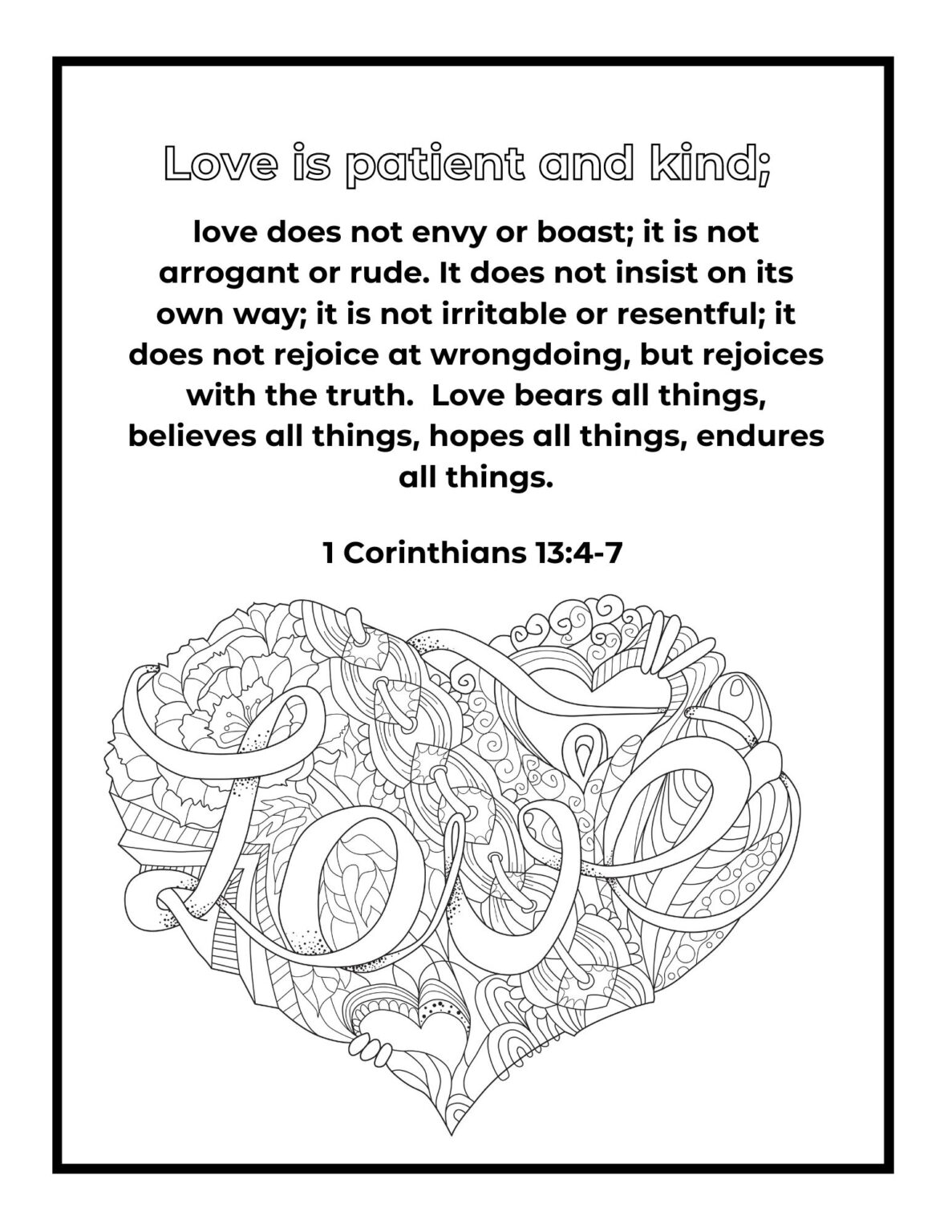 FREE Love Coloring Pages - For Kids and Adults | Healing Home