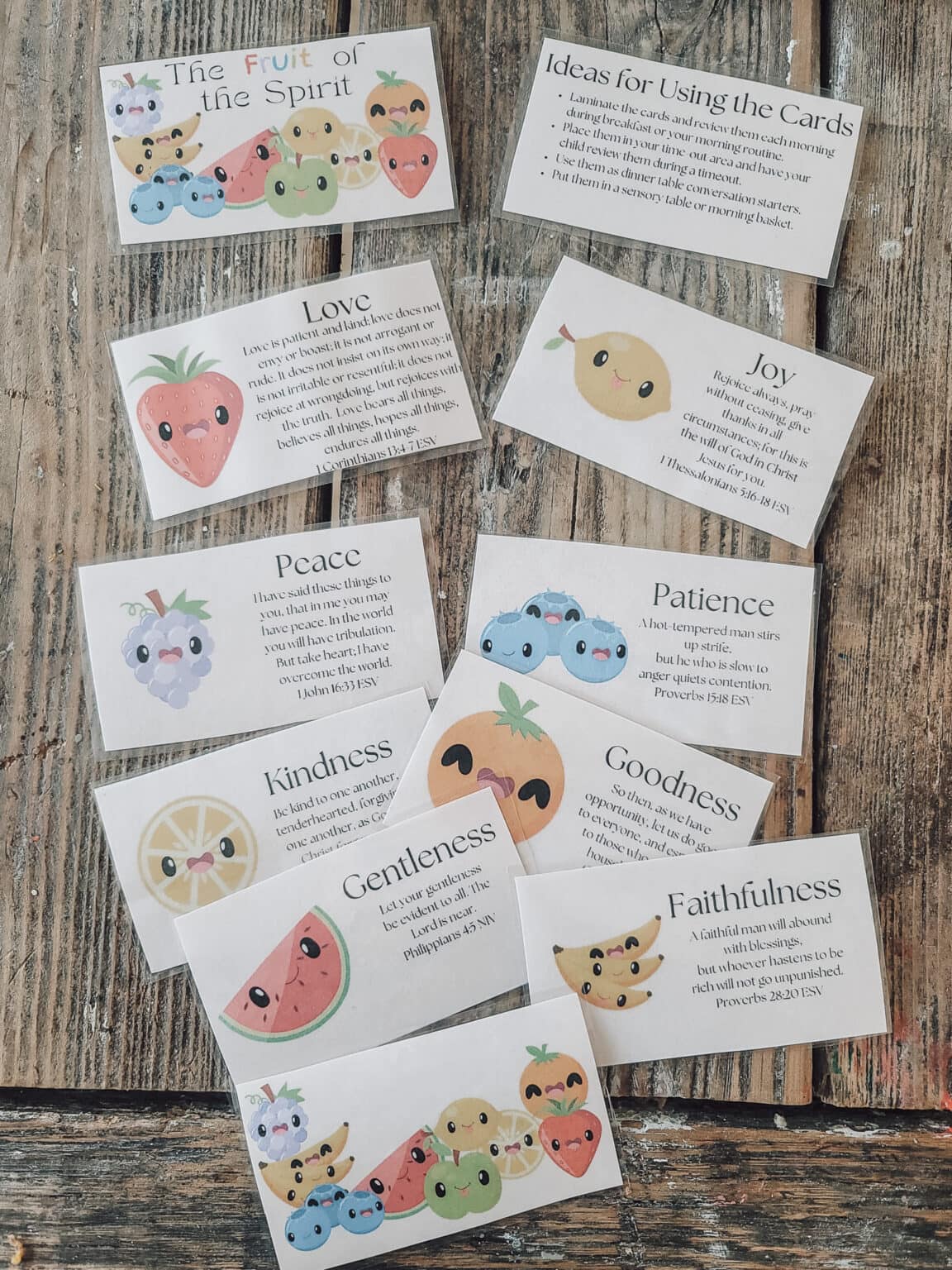 Free Printable Fruit of the Spirit Cards | Healing Home