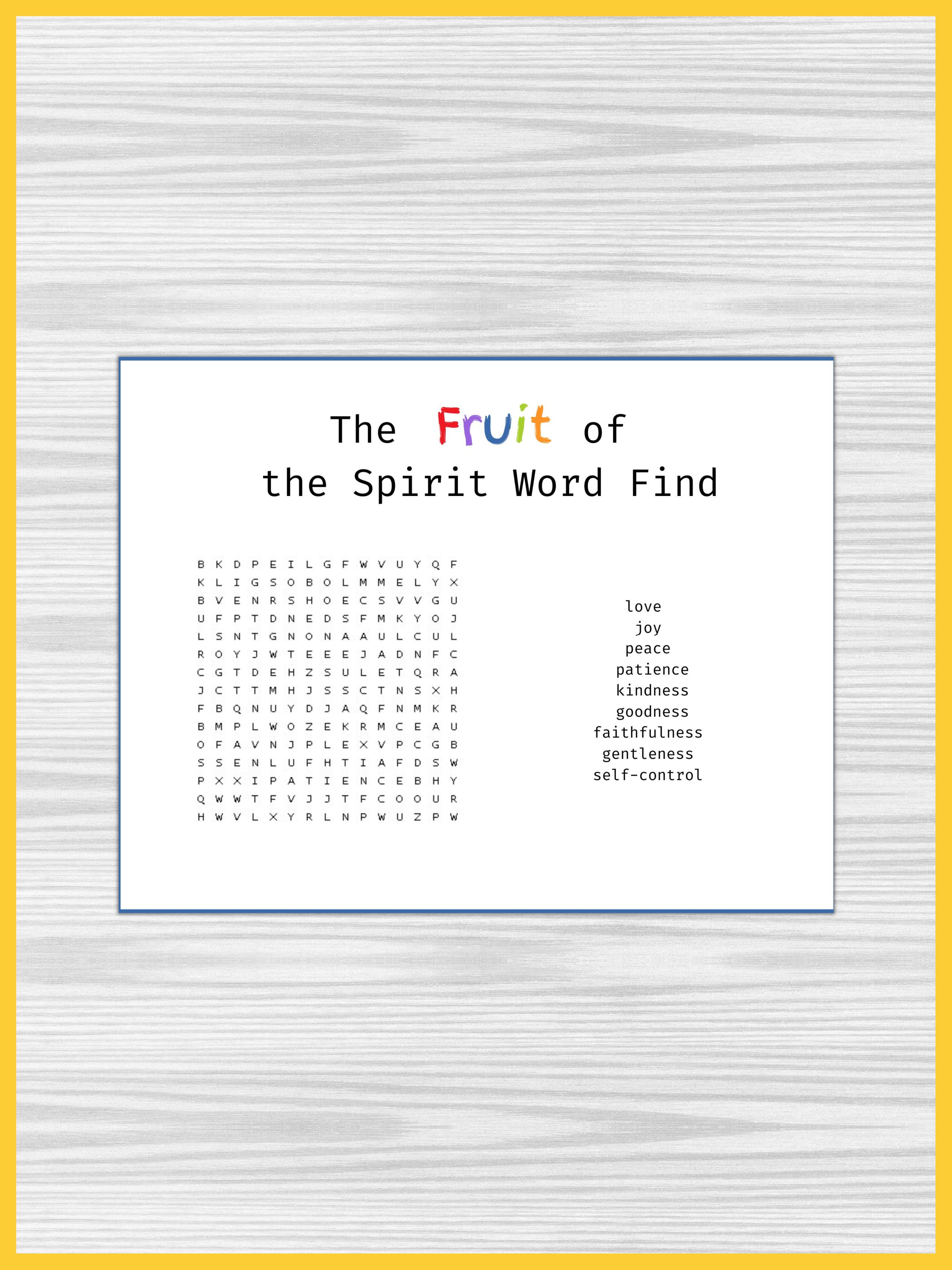 Free Fruit of the Spirit Printables for Kids | Healing Home