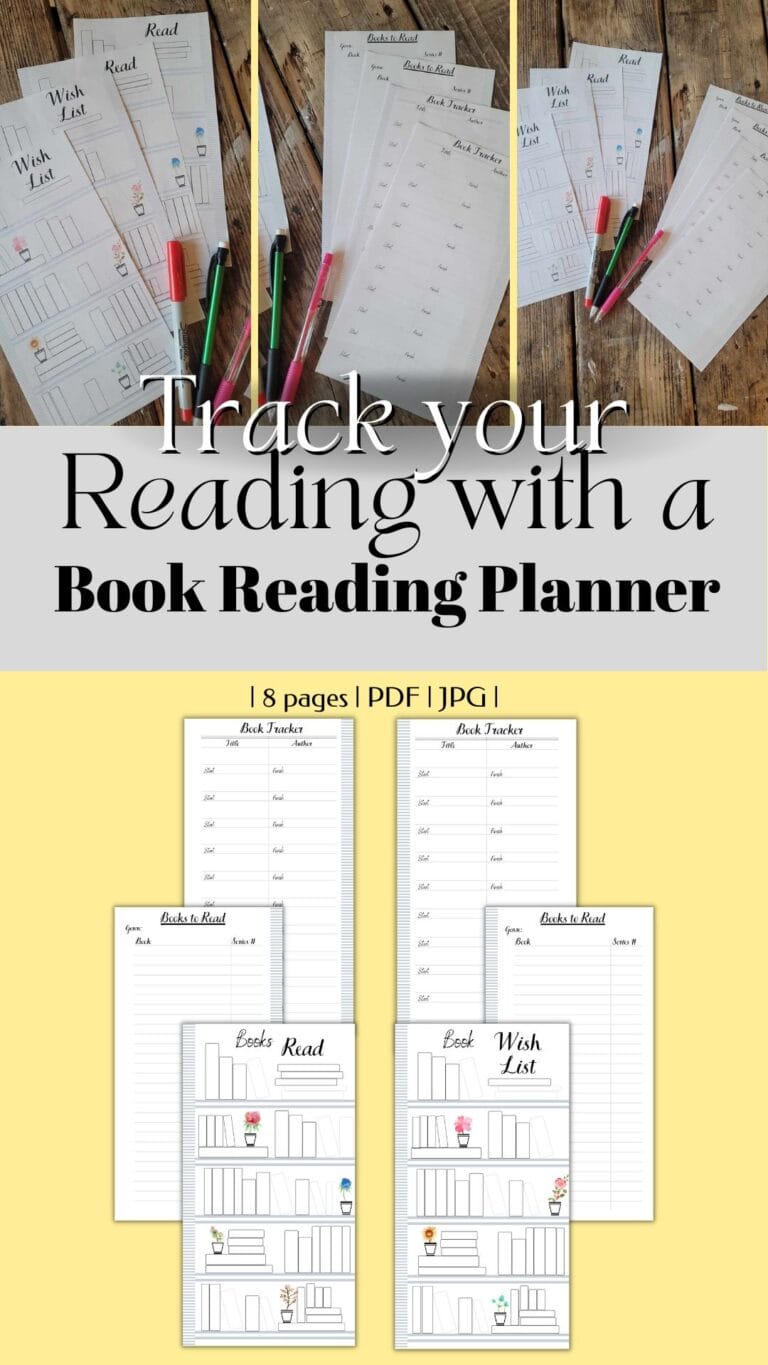 Track your Reading in a Planner with a Book Reading Planner | Healing Home