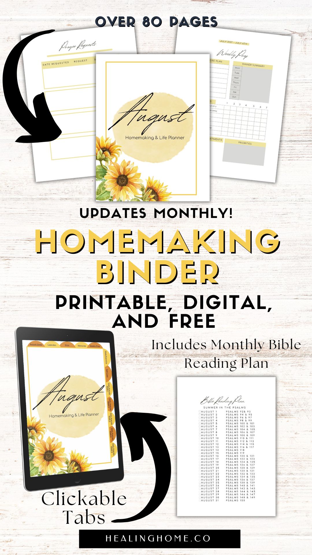 Homemaking Binder with Free Printables (Monthly)