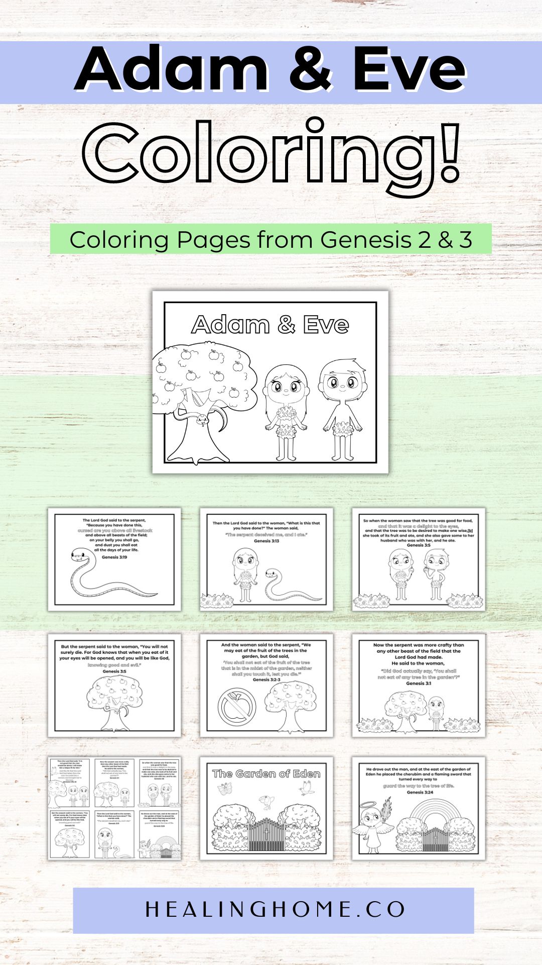 Adam and Eve Coloring Pages | Healing Home