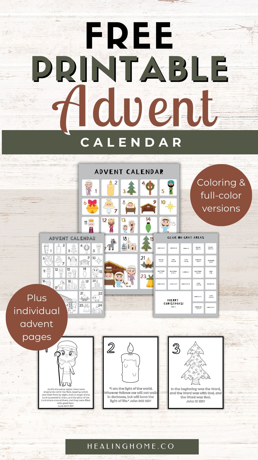 Free Printable Advent Calendar | Healing Home