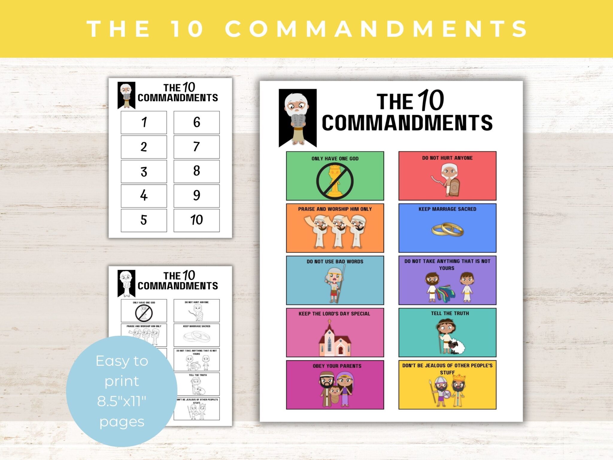 10 Commandments for Kids Printable | Healing Home