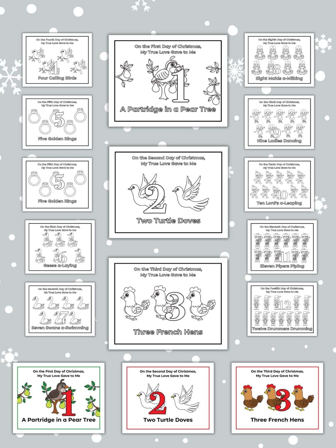 12 Days of Christmas Coloring Pages | Healing Home