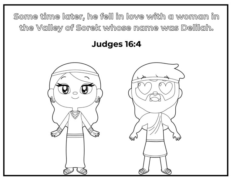 Free Samson and Delilah Coloring Pages | Healing Home