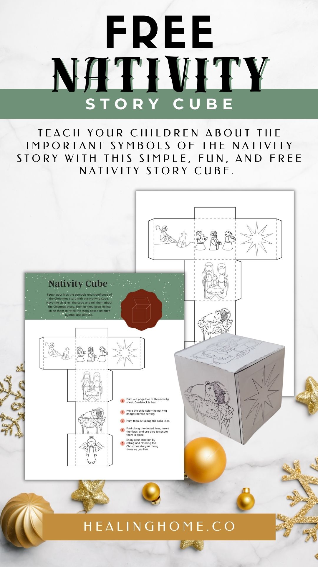 Free Printable Nativity Story Cube | Healing Home