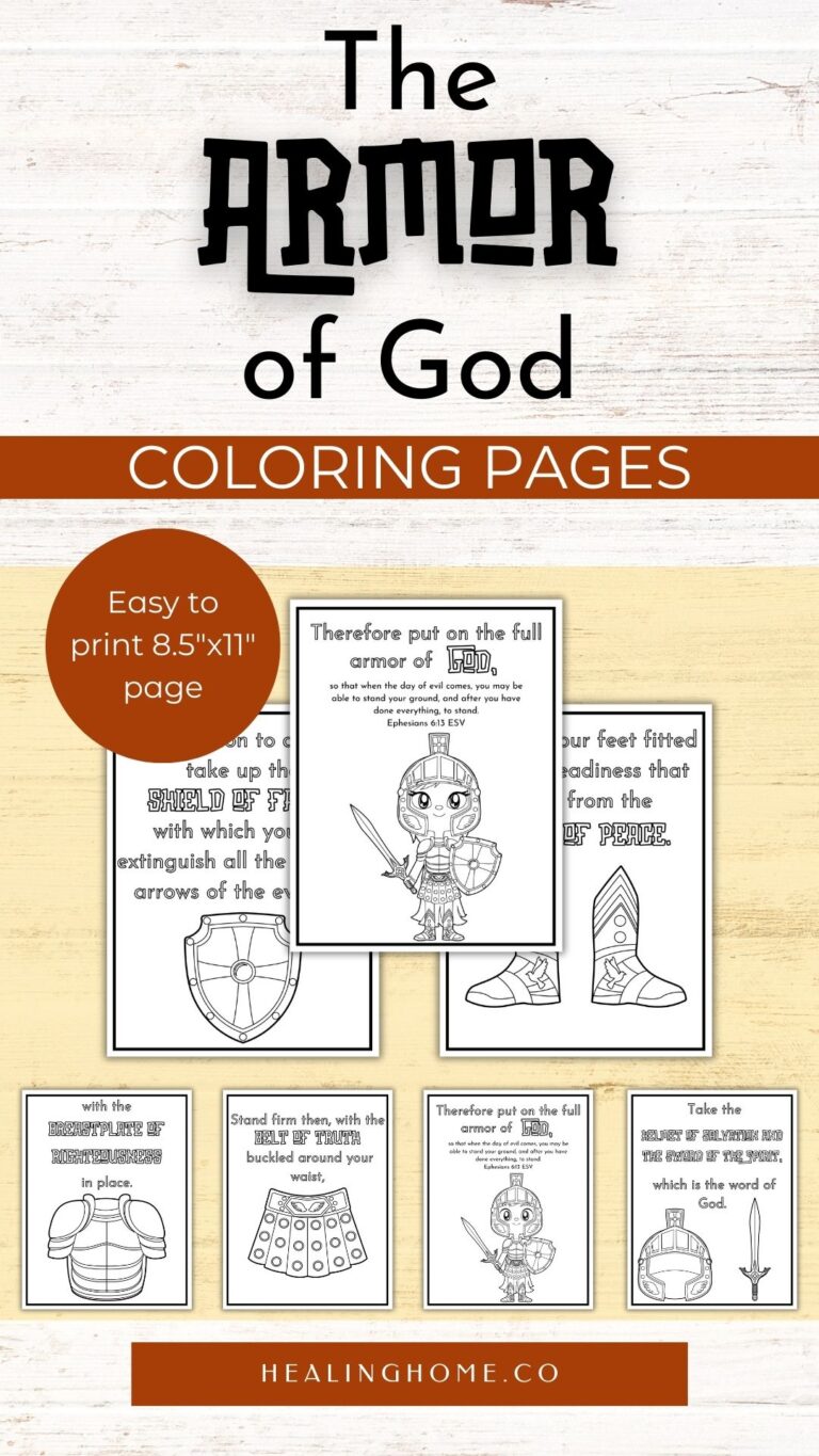 Free Armor of God Coloring Pages | Healing Home