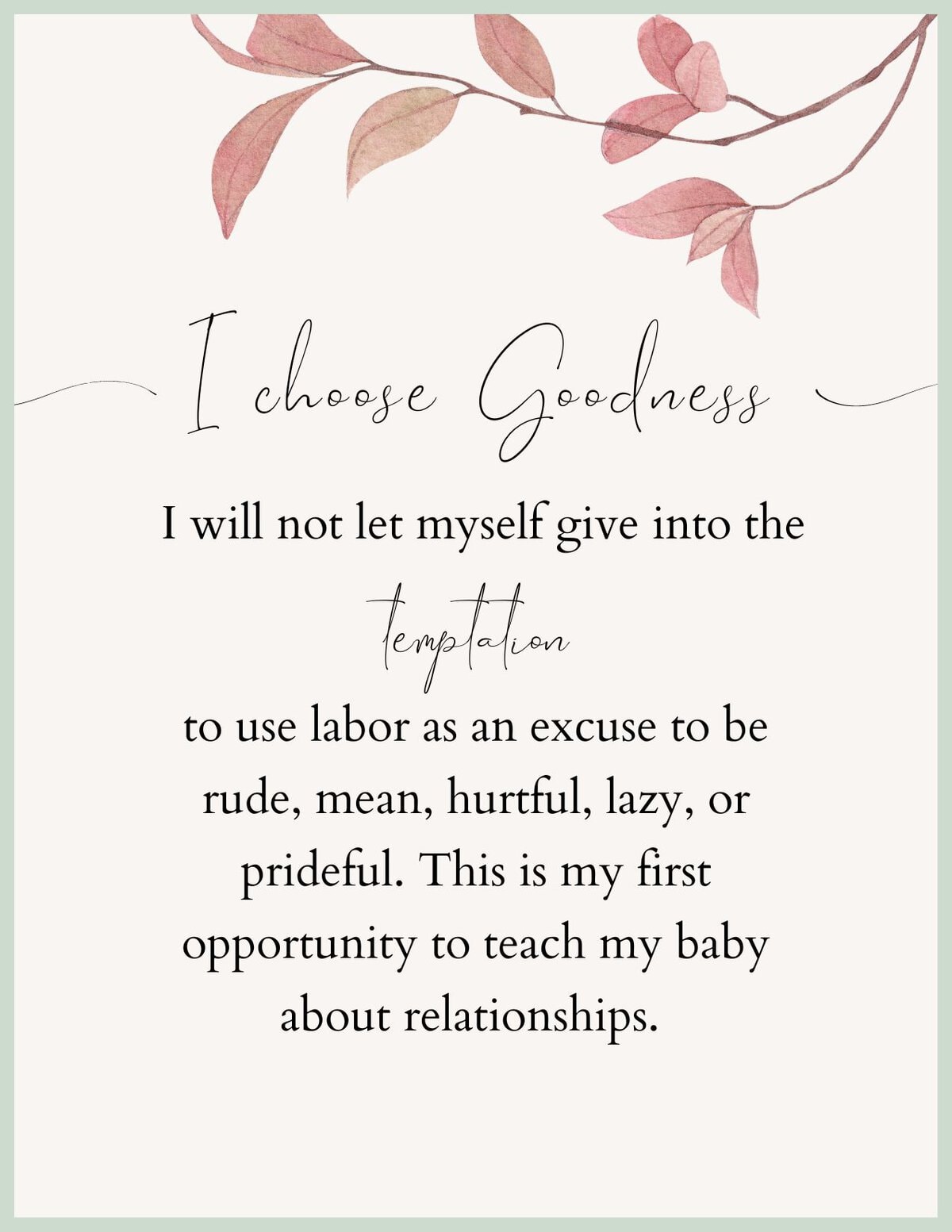 Free Christian Birth Affirmations | Healing Home