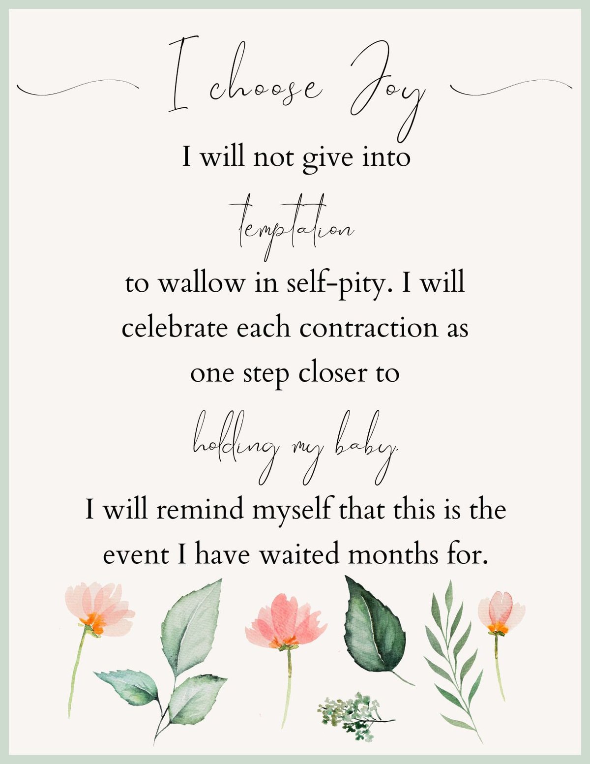 Free Christian Birth Affirmations | Healing Home