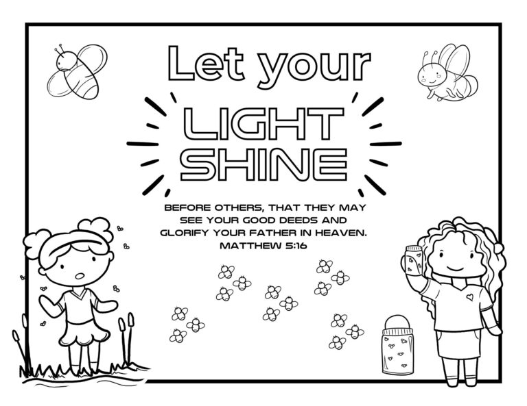 Let Your Light Shine Coloring Page | Healing Home