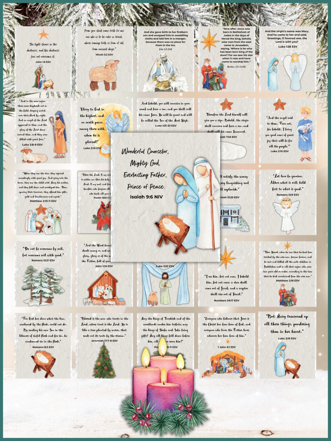 25 Bible Verses for Christmas (with Advent Cards) | Healing Home