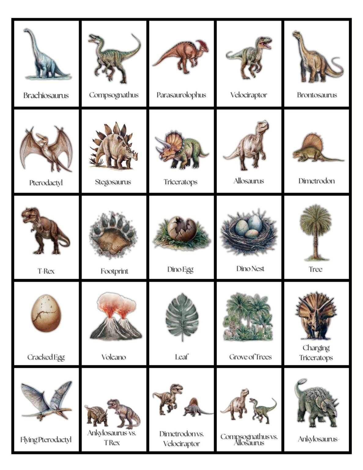 Free Dinosaur Bingo Printable | Healing Home