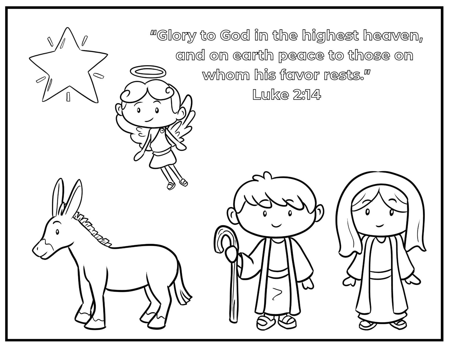 Free Mary and Joseph Coloring Pages | Healing Home