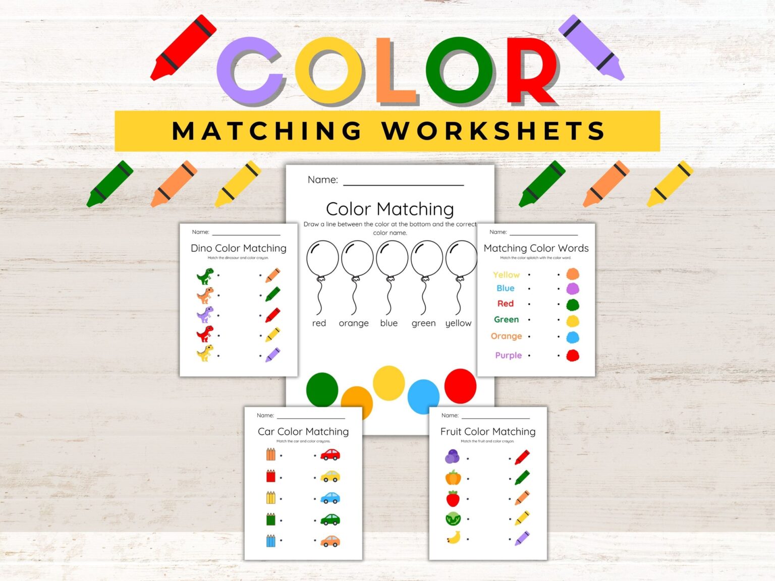 Free Color Matching Worksheets for Preschool | Healing Home