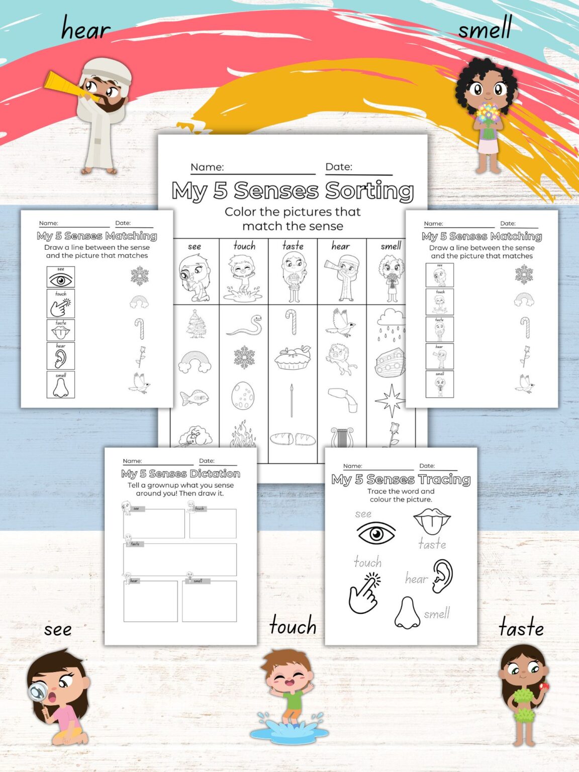 5 Senses Worksheet for Preschool - FREE Resource | Healing Home