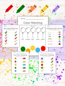 Free Color Matching Worksheets for Preschool | Healing Home