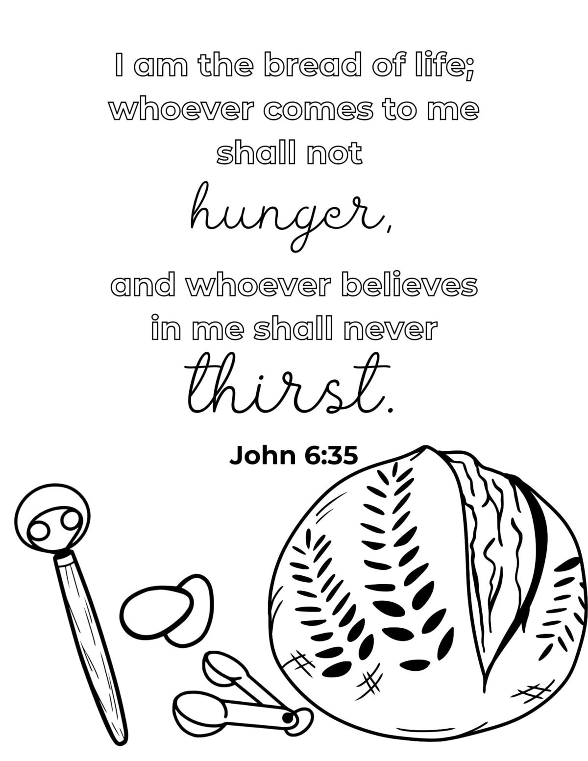 Free Bread of Life Coloring Page | Healing Home