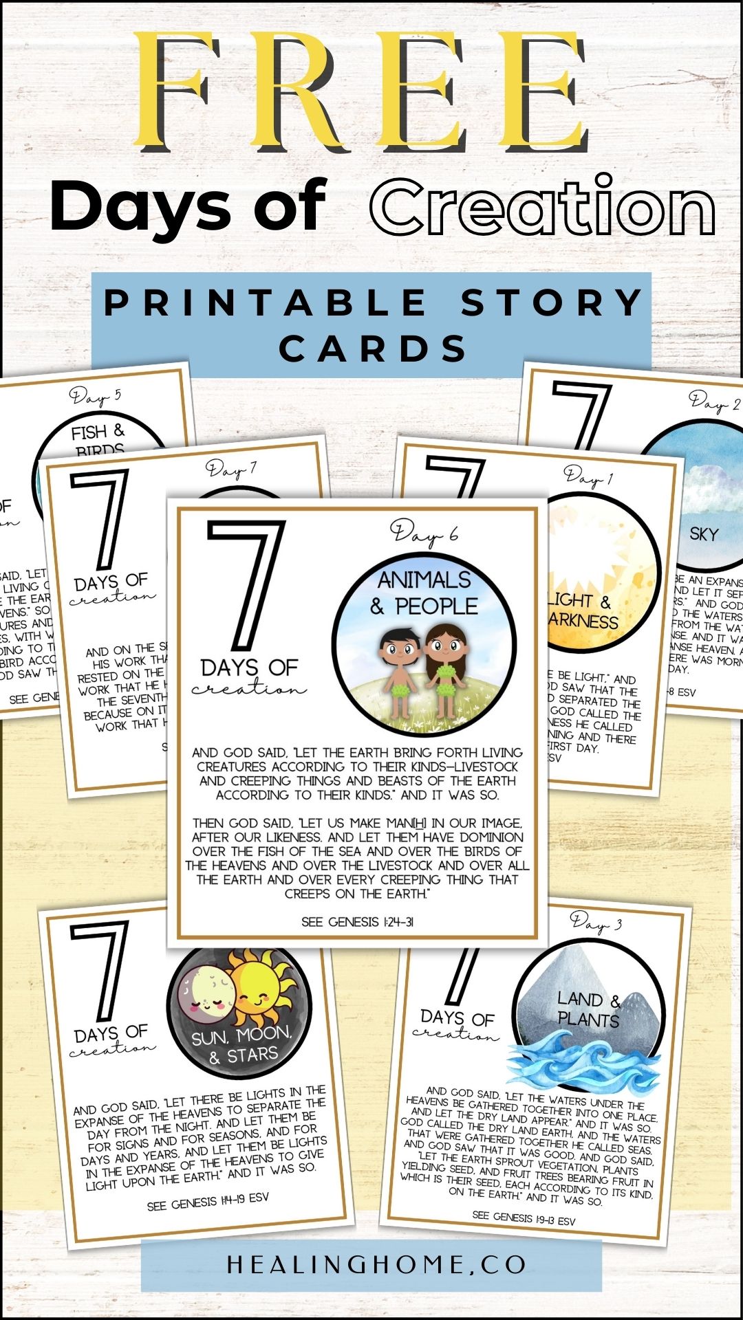 FREE Days of Creation Cards | Healing Home