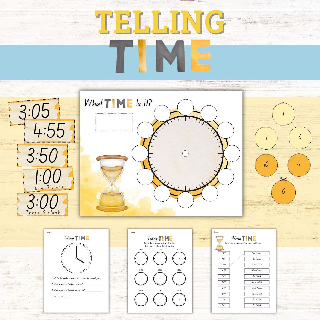 Telling Time Printable Worksheets | Healing Home