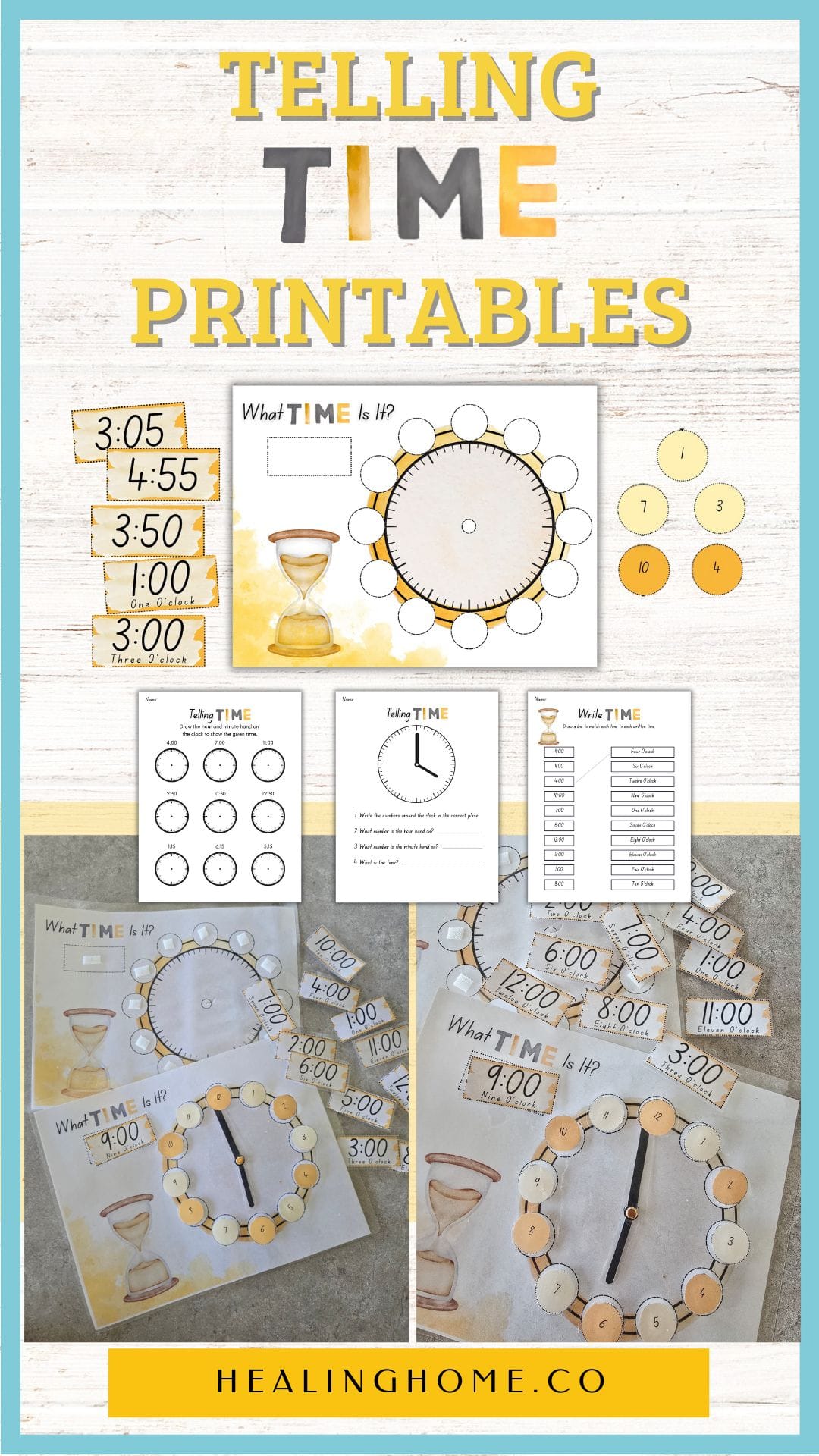 Telling Time Printable Worksheets | Healing Home