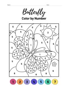 Butterfly Color by Number Printable | Healing Home
