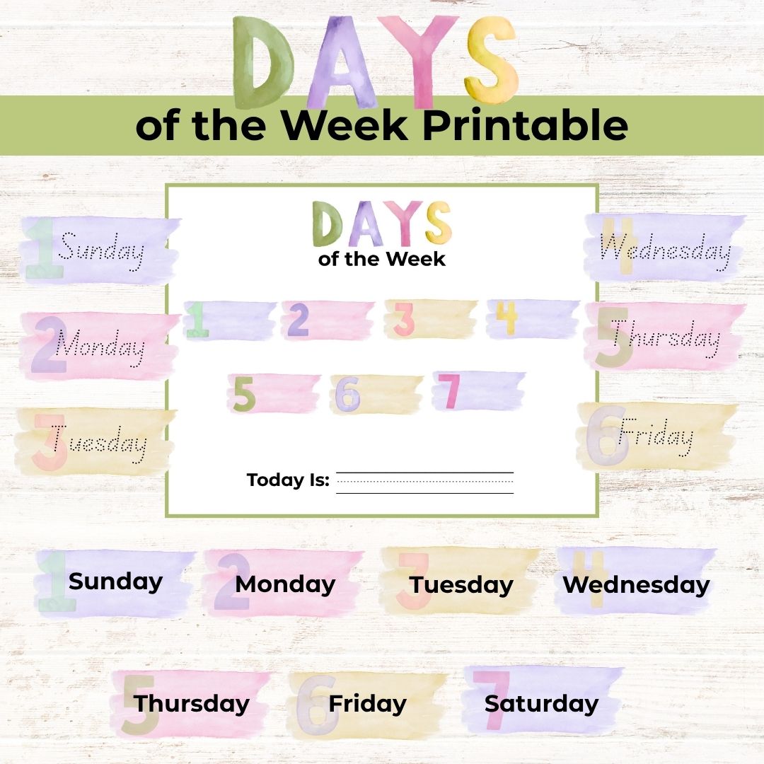 Free Days of the Week Printable | Healing Home