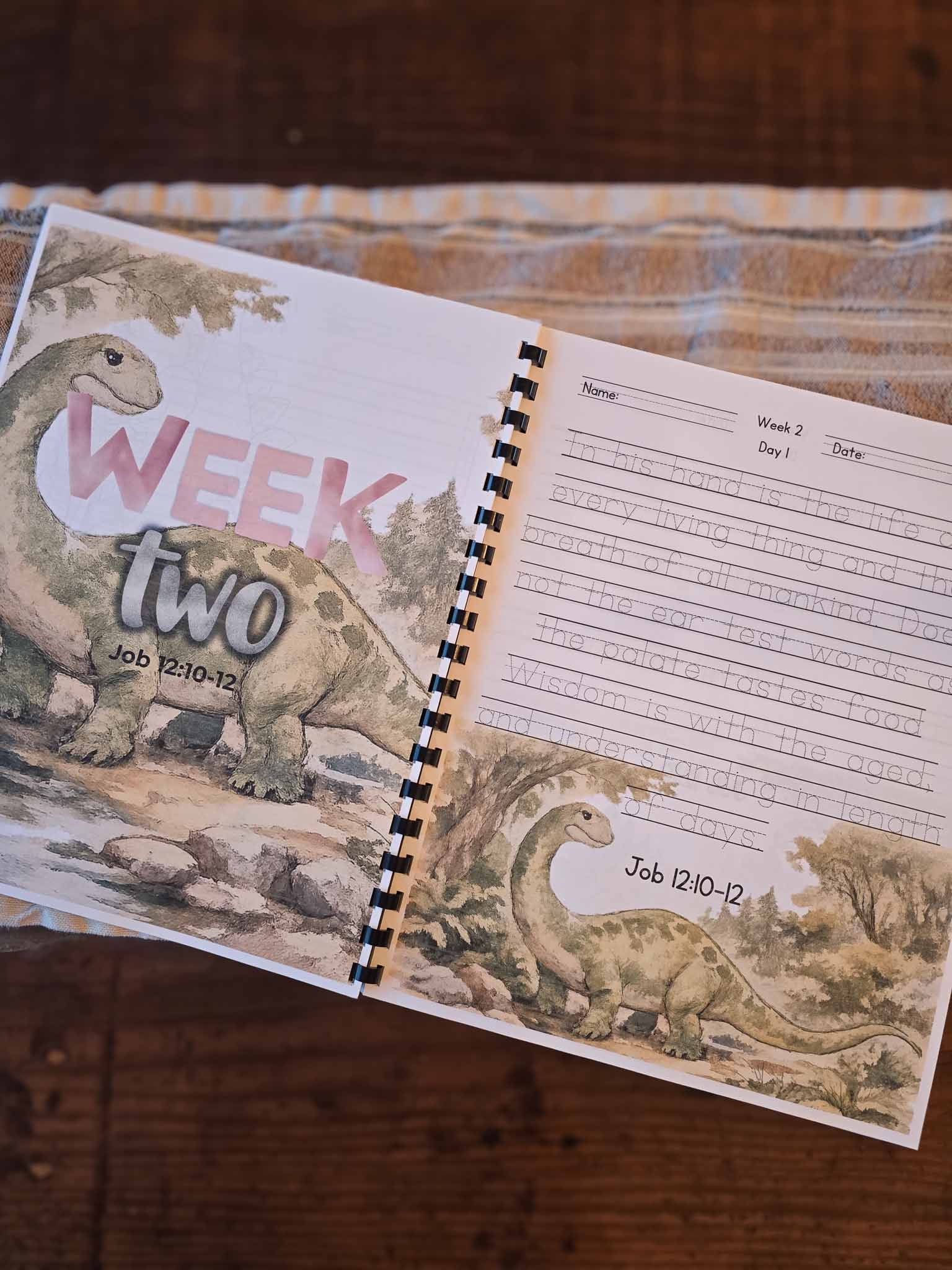 Dinosaur Bible Verses Handwriting Practice Sheets | Healing Home