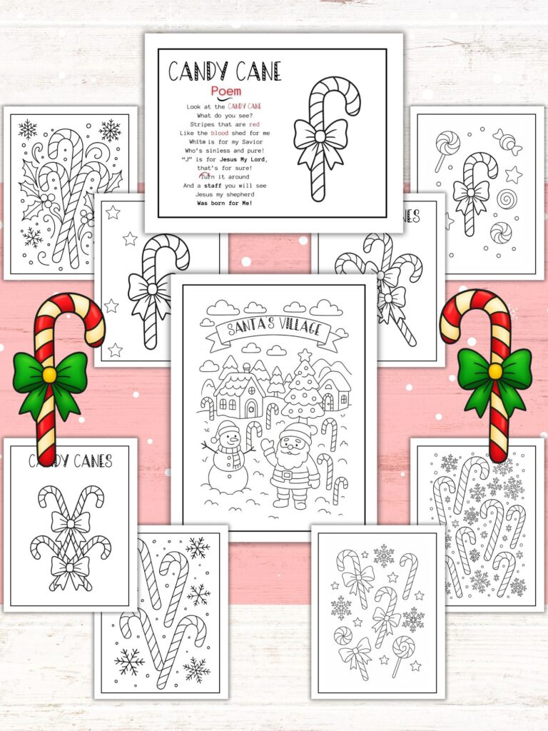 Candy Cane Coloring Pages for Kids: A Fun and Festive Christmas ...
