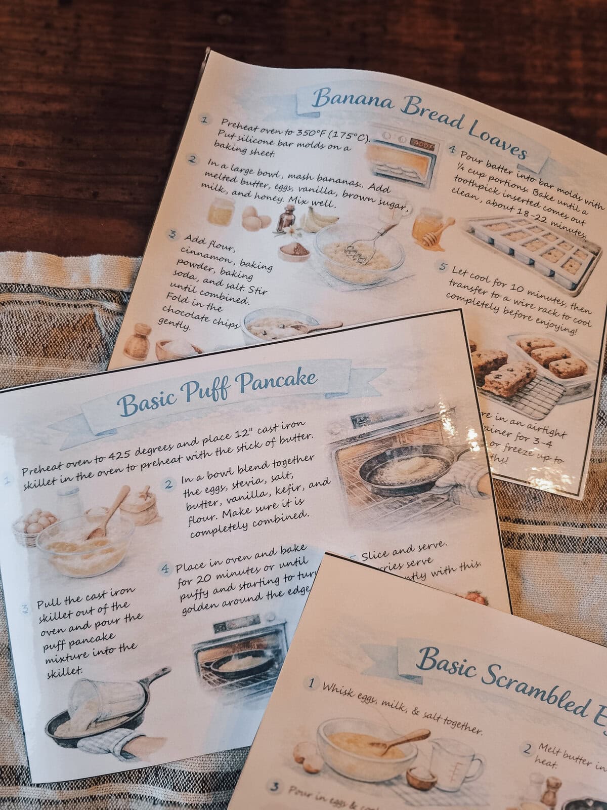 Visual Recipe Cards - Basic Breakfast | Healing Home