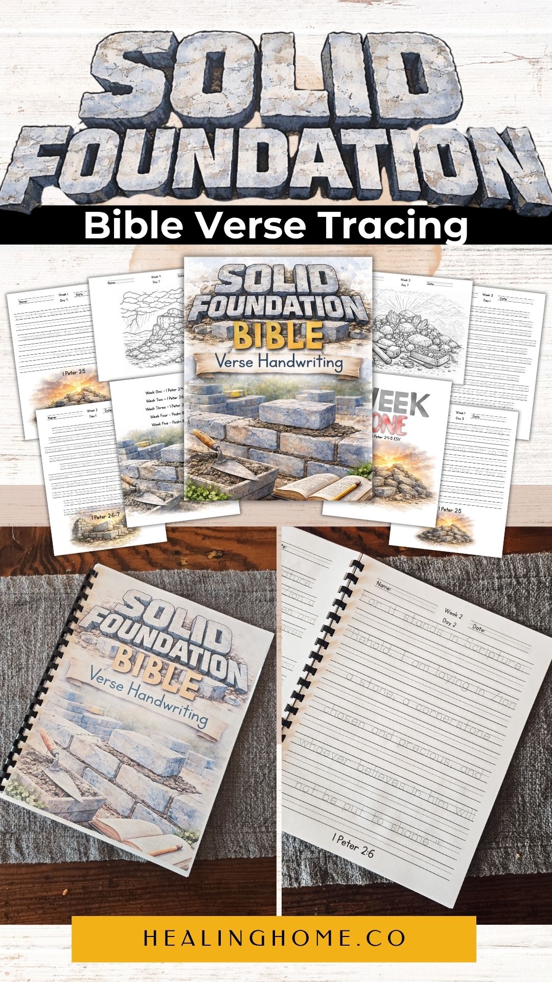 Bible Verse Tracing - Solid Foundation Booklet | Healing Home